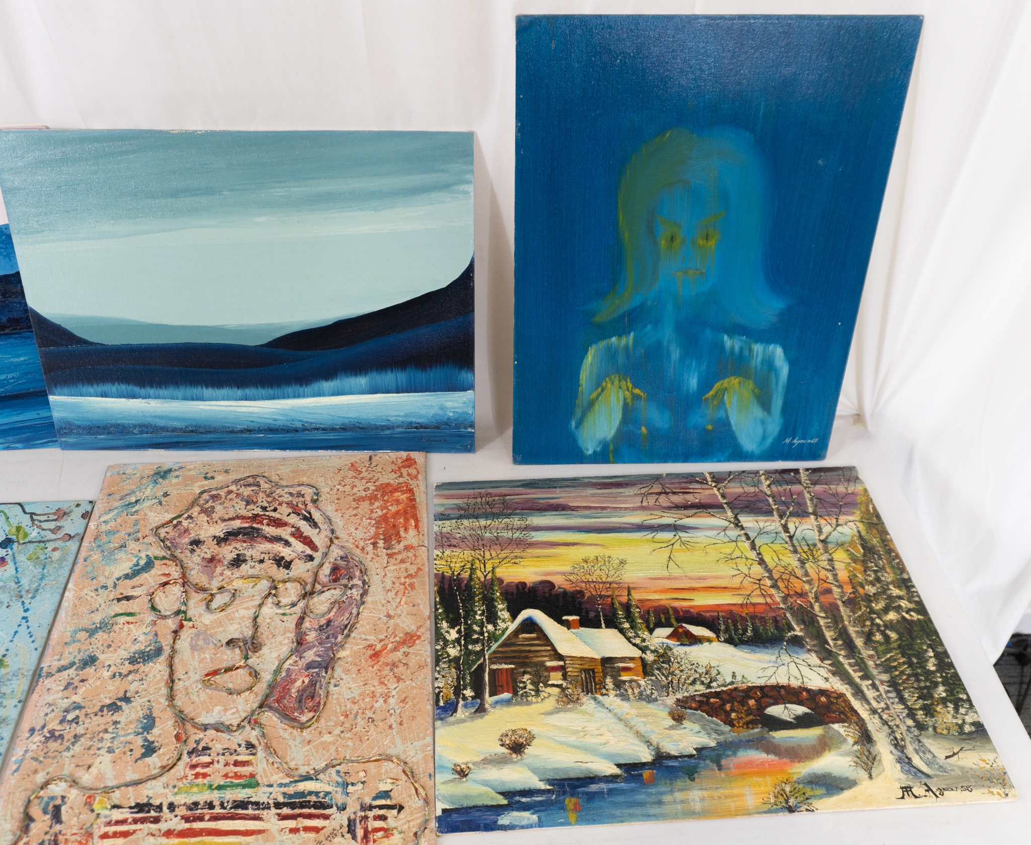 Agnan Maurice | Lot of 6 paintings | MutualArt