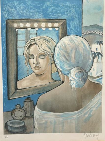 Amanda Lear | Amanda LEAR (20th) Portrait of a young woman Lithograph ...