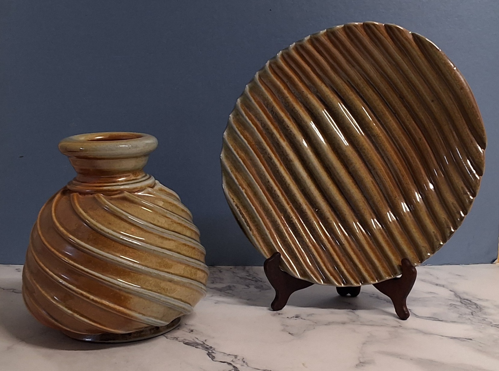Andrew Cope | Two pieces by Andrew Cope, a vase, height: 22cm and dish ...