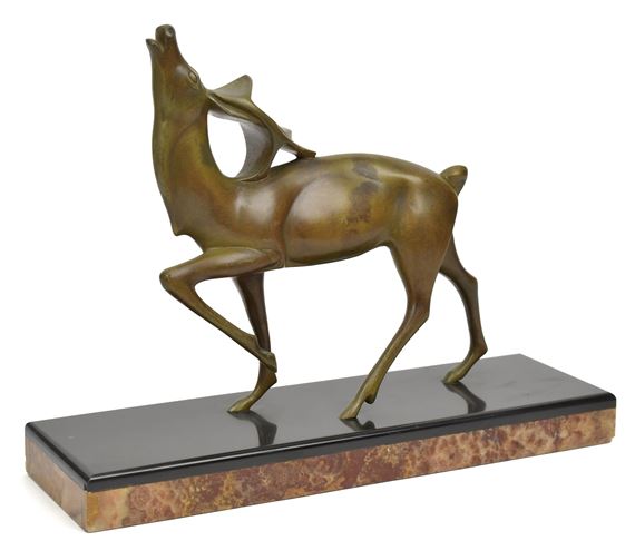 Michel Decoux | MICHEL DECOUX ART DECO BRONZE ELK SCULPTURE | MutualArt