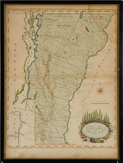 Amos Doolittle | AMOS DOOLITTLE MAP OF VERMONT | MutualArt