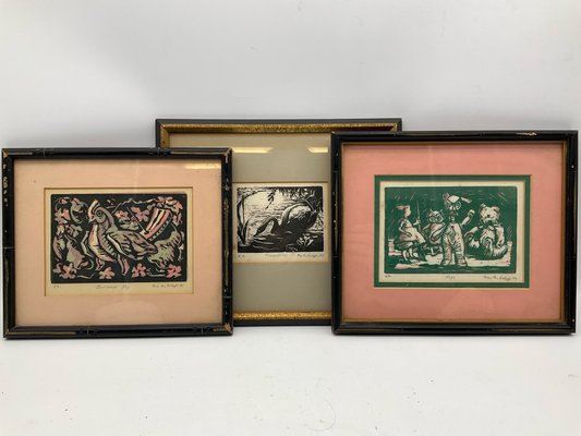 George R. Imhof | Three George Imhof Pencil Signed Woodblock Prints ...
