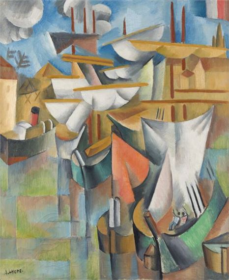 André Lhote | Sailing boats in the harbor (Circa 1918) | MutualArt