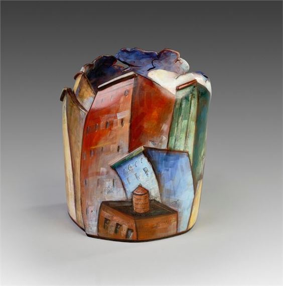 Lidya Buzio | Lidya BUZIO (1948-2014) Urban landscape vase Glazed terra ...