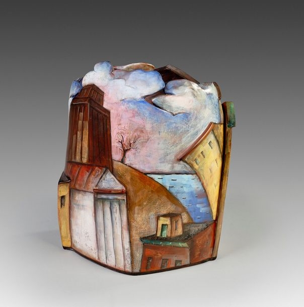 Lidya Buzio | Lidya BUZIO (1948-2014) Urban landscape vase Glazed terra ...
