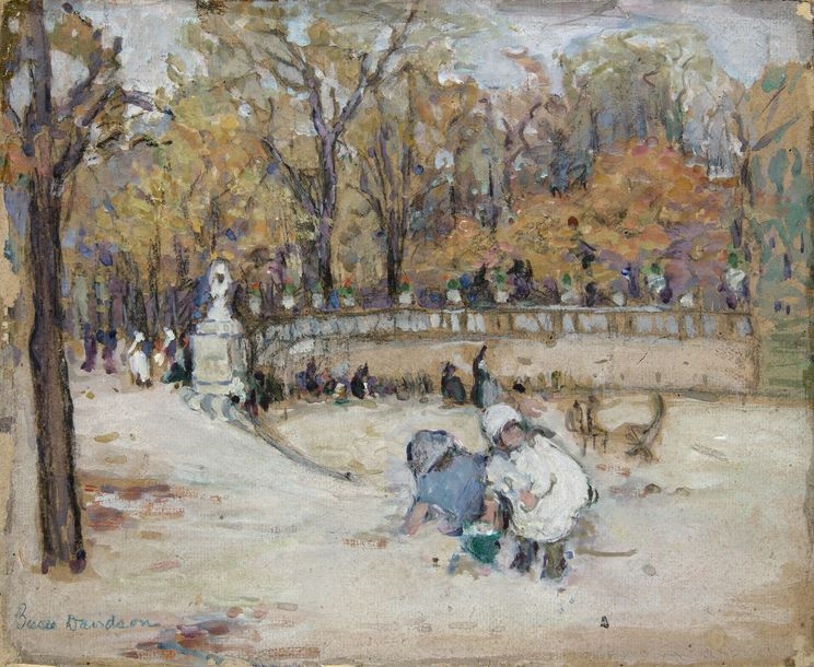 Bessie Davidson | Children playing in the Tuileries Gardens | MutualArt