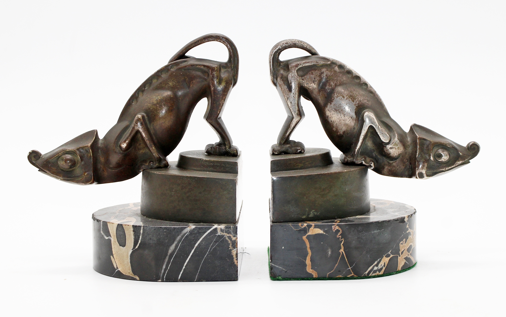 Henri Rischmann | Pair of Art Deco French HENRI RISCHMANN patinated ...