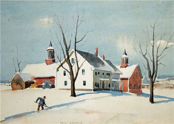 Paul Sample | PAUL SAMPLE, MID 20TH C. W/C, FAIR AND COLDER (Circa 20 ...