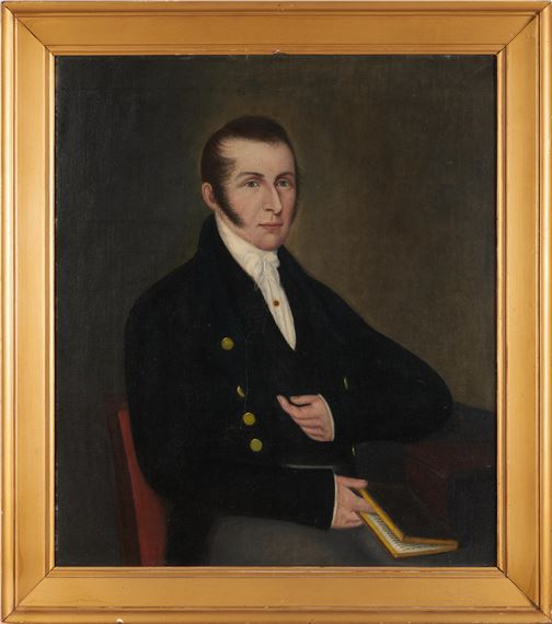 Joshua Johnson | Portrait of a ManBoard, 26 x 30 in.Framed, 31 1/4 x 35 ...