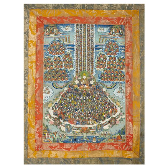 Tibetan School, 20th Century | A THANGKA OF TSONGKHAPA AND THE GELUGPA ...
