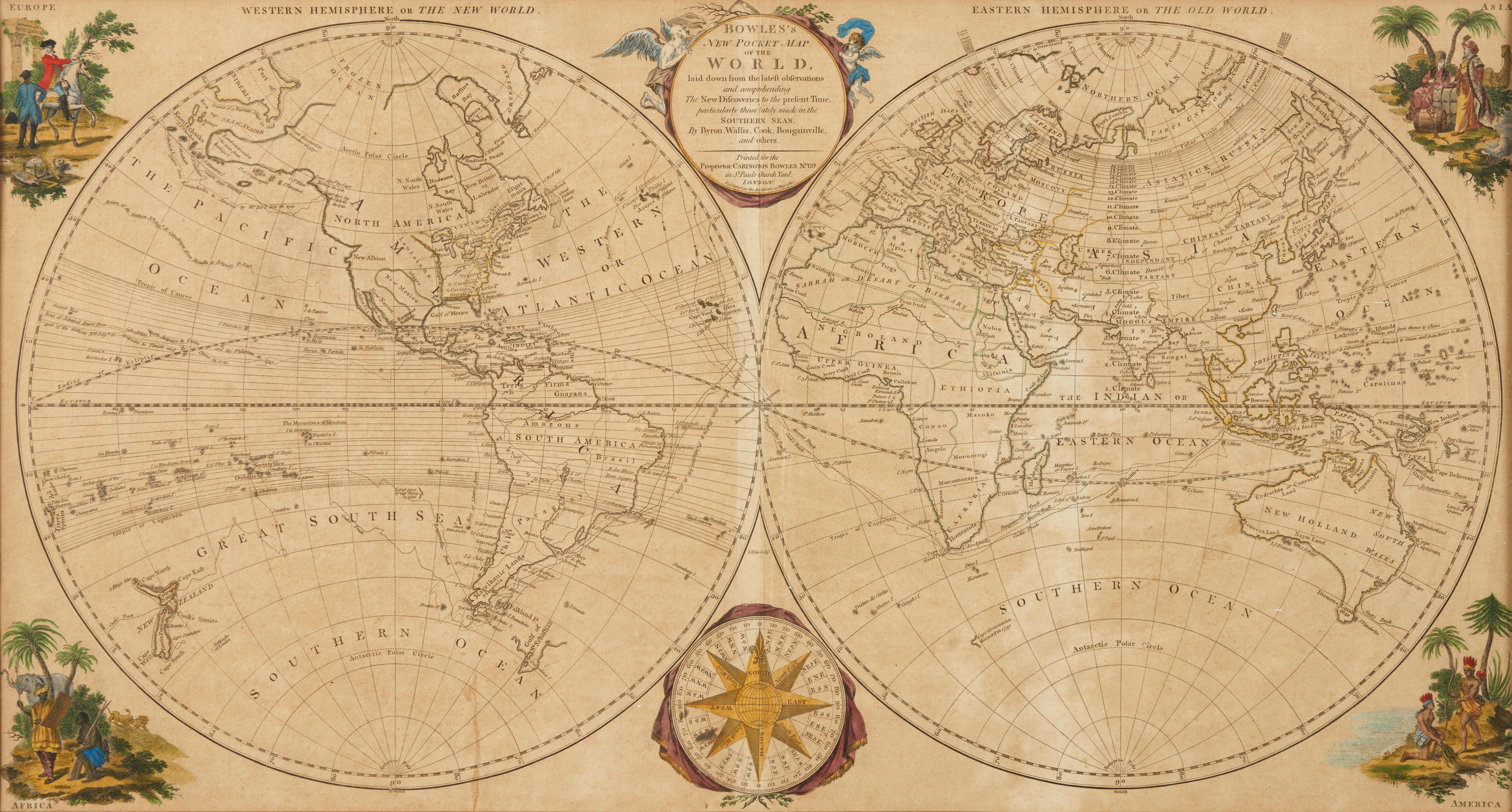 Carington Bowles | Bowles's New Pocket Map of the World. London ...