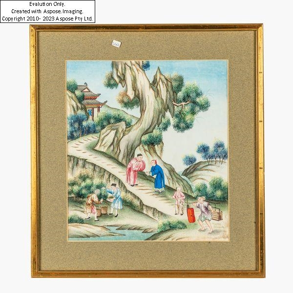 Chinese School, 19th Century | SIX CHINESE EXPORT PAINTINGS | MutualArt