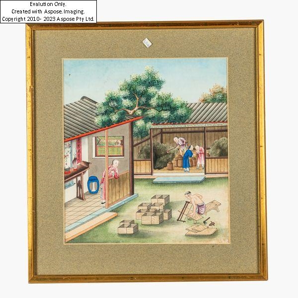 Chinese School, 19th Century | SIX CHINESE EXPORT PAINTINGS | MutualArt