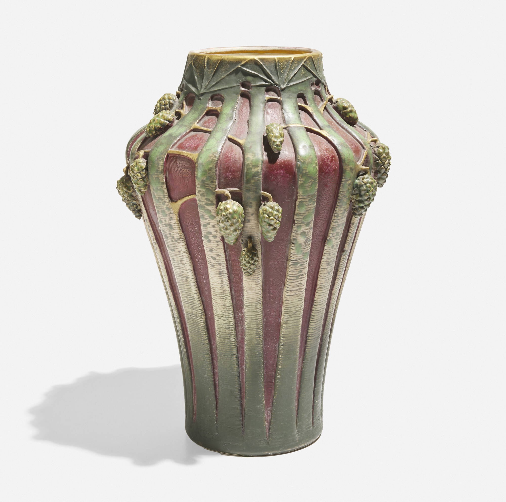 Paul Dachsel | Amphora vase with pine trees and cones | MutualArt