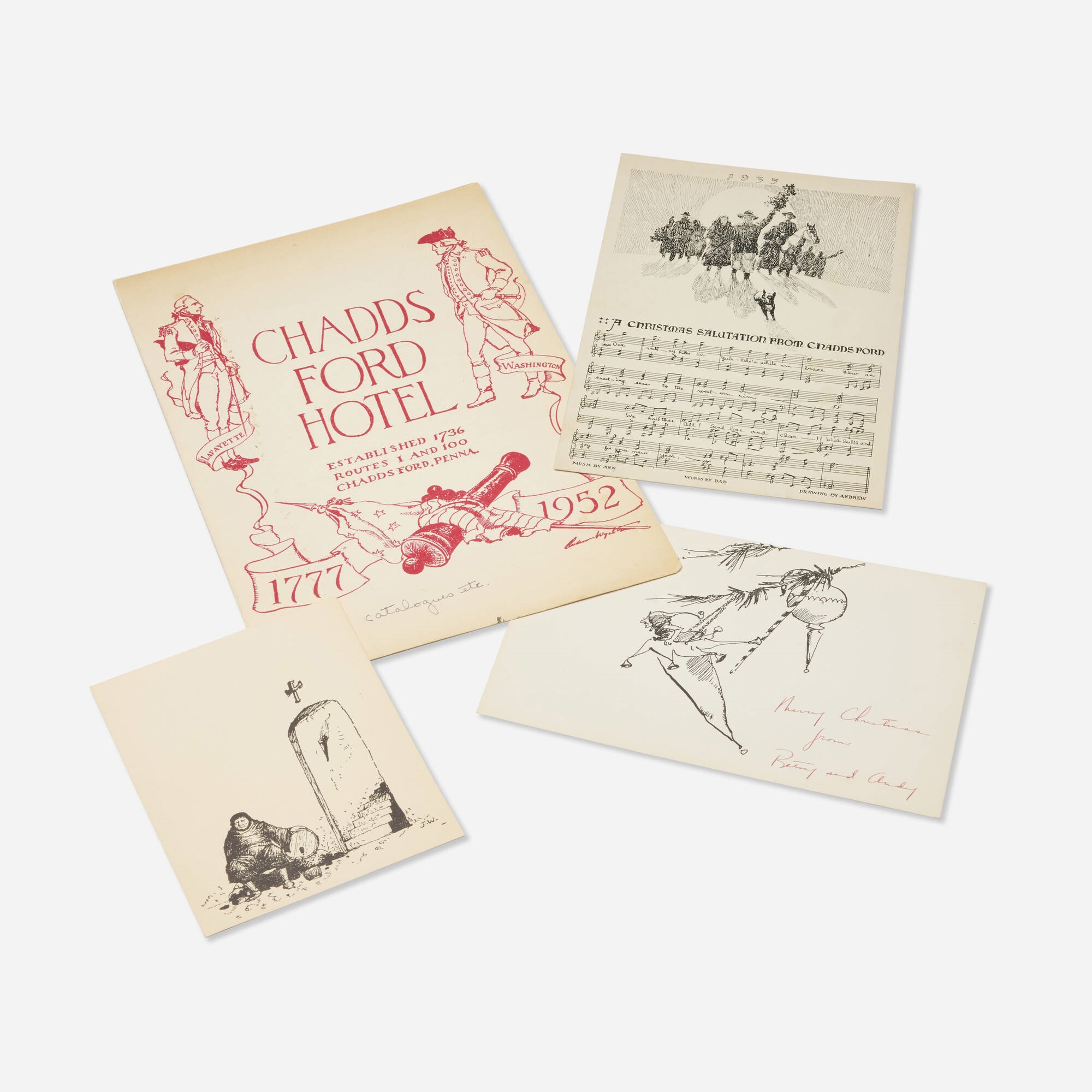 Andrew Wyeth | Collection of original drawing and ephemera (1940 - 1970 ...