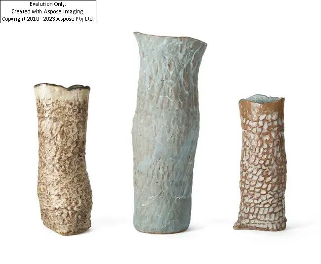 Deirdre Burnett | Three large hand built vases (20th Century) | MutualArt