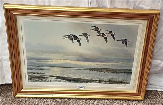 Roland Green | white fronted geese signed in pencil | MutualArt