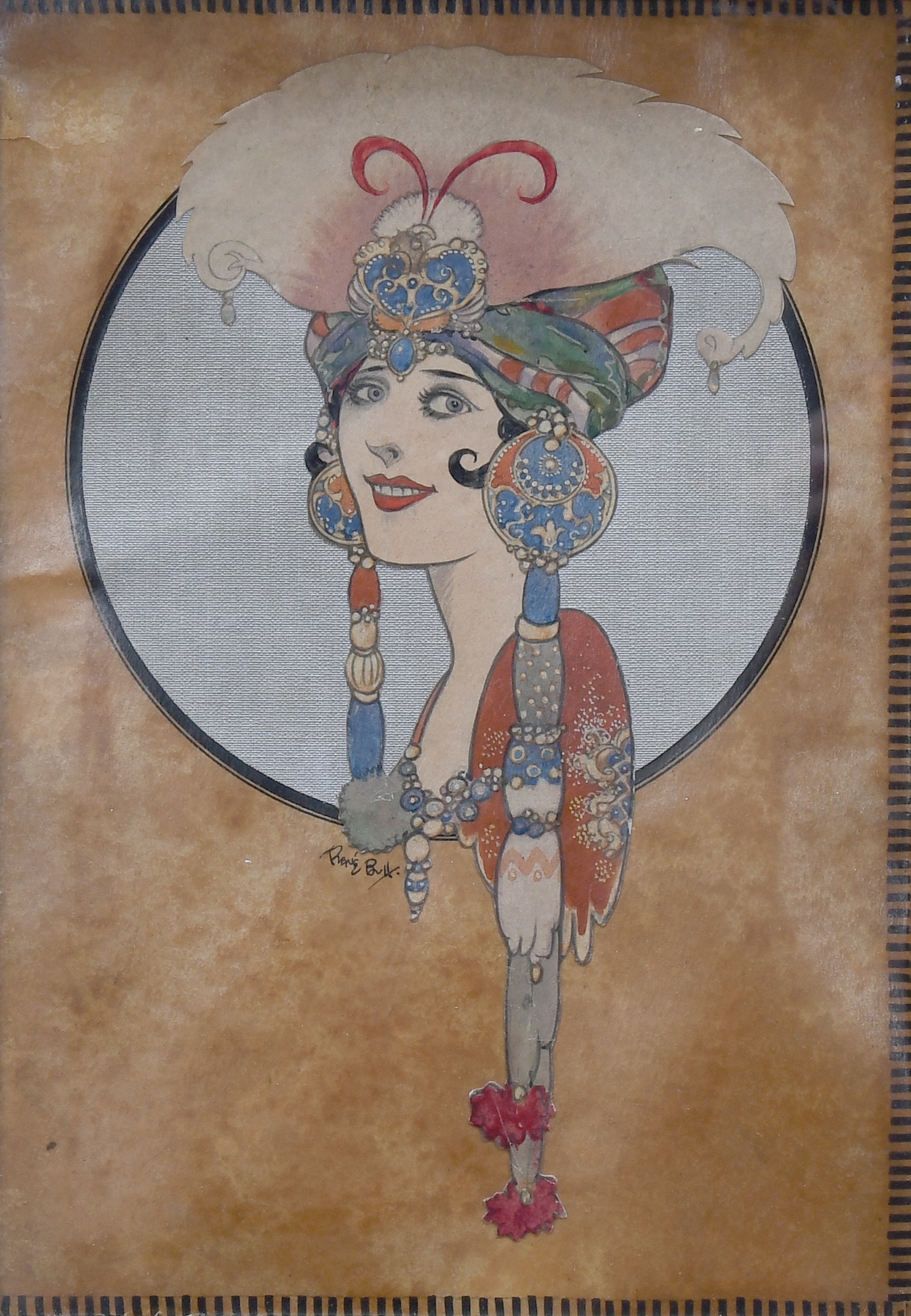 René Bull | René Bull (1872-1942) Irish Art Deco portrait of a flapper ...