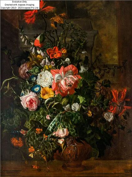 Rachel Ruysch | Still life of flowers in a terracotta vase; | MutualArt