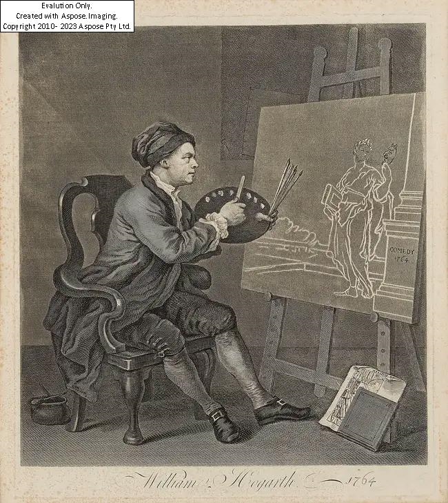 William Hogarth | William Hogarth painting the Comic Muse; | MutualArt