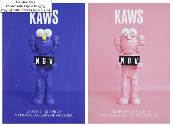 KAWS | National Gallery of Victoria posters, (Blue and Pink), 2019 ...