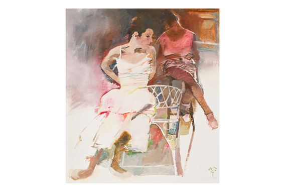Robert Heindel | Two dancers sitting | MutualArt