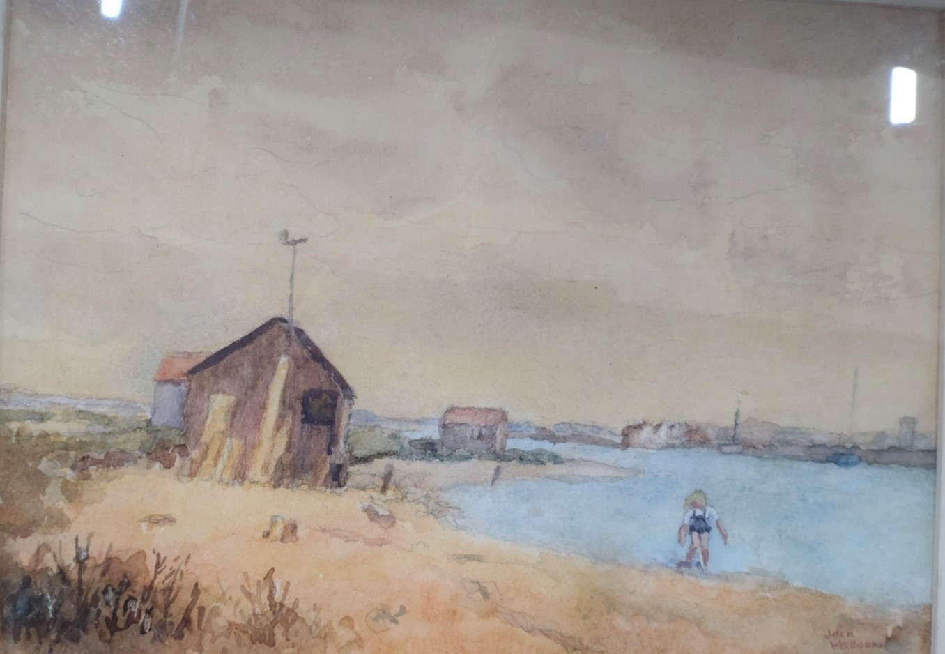 Jack Welbourne | Jack Welbourne watercolour River Orwell at Pin Mill ...