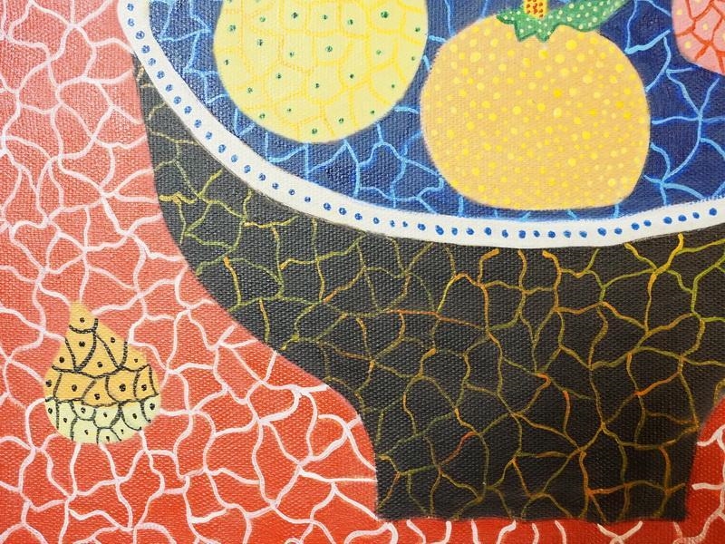Yayoi Kusama | Still life oil painting Yayoi Kusama Birds and Fruit F6 Framed Hand-painted ...