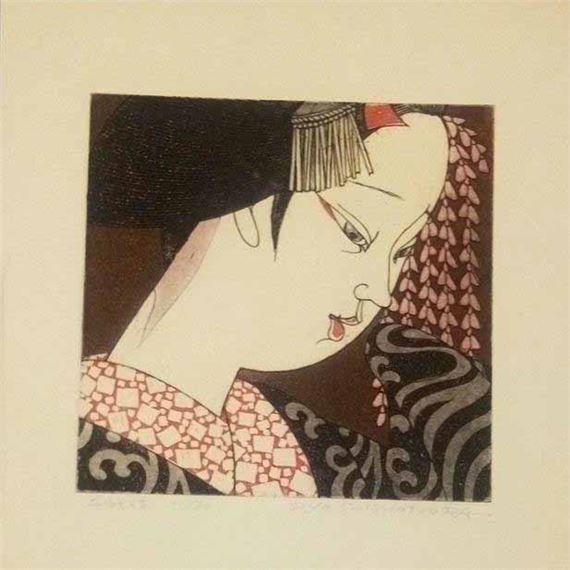 Ryonosuke Shimomura | Copperplate print, 11 of 30 Chiyoka prints, by ...