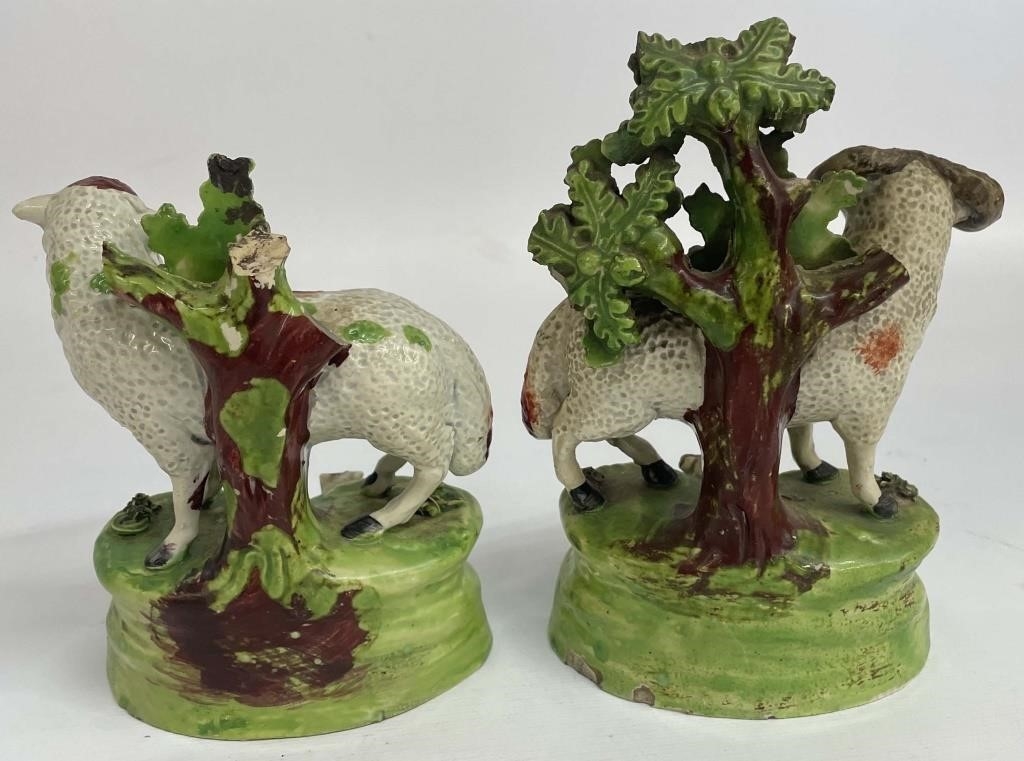 Unknown | PR OF STAFFORDSHIRE SHEEP FIGURES, TALLEST 6 TALL | MutualArt