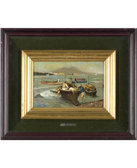 Rodolfo Claudus | Marina con pescatori | MutualArt