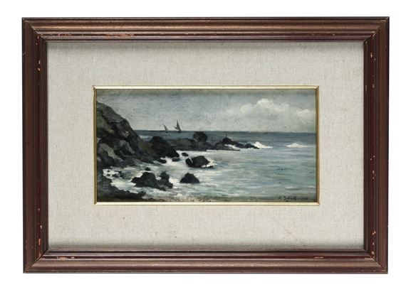 Antonio Salvetti | Marina con barche (1916) | MutualArt