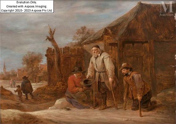 David Teniers the Younger | Mendiants devant une auberge (1785) | MutualArt