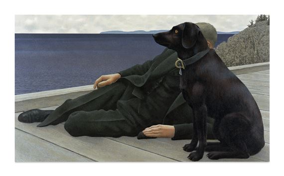 Alex Colville | Swimming Dog and Canoe (1979) | MutualArt