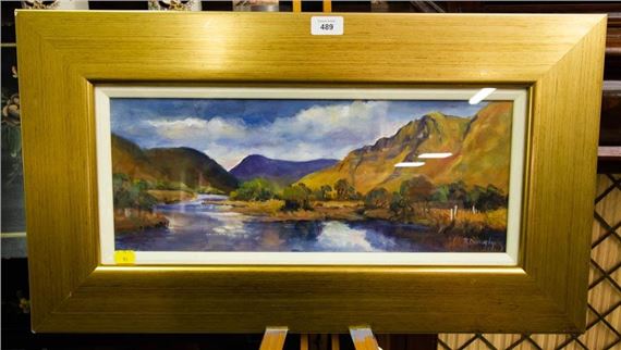 Paddy Donaghy | OIL ON BOARD PADDY DONAGHY BUNDORAN RIVER 50 X 20 CM ...