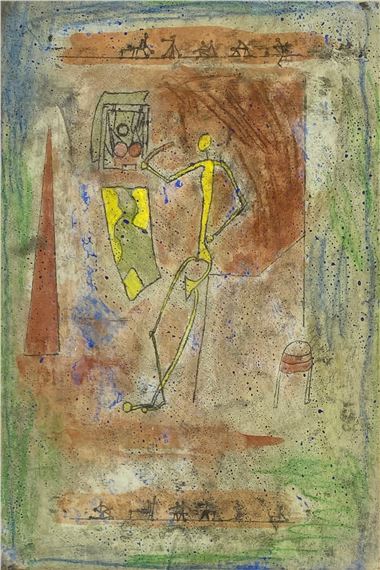 Sir Francis Rose | untitled yellow stickman | MutualArt