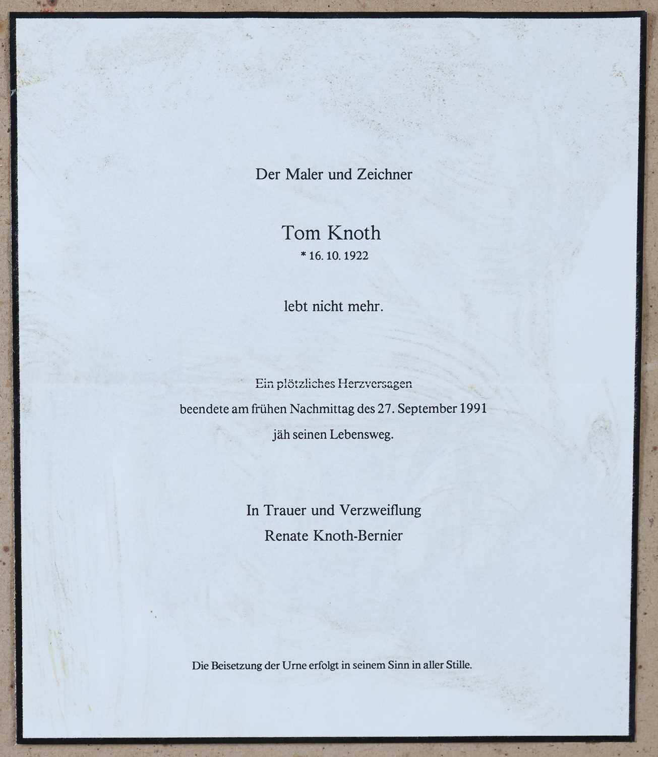 Tom Knoth | TOM KNOTH (1922 - 1991, deutscher Künstler | MutualArt
