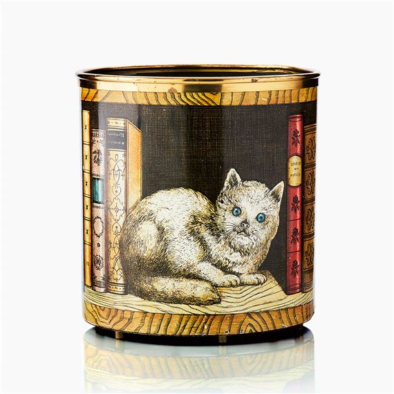 Piero Fornasetti | Papperskorg. ”Cat on Books” (1950) | MutualArt