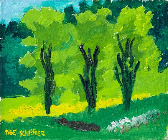 Inge Schiöler | Träd - motiv från S:t Jörgens park. Signerad Inge ...