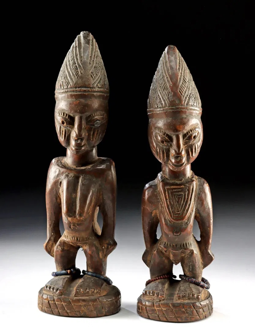 Nigerian School, 20th Century | Matched Pair of Nigerian Ibeji Wood ...