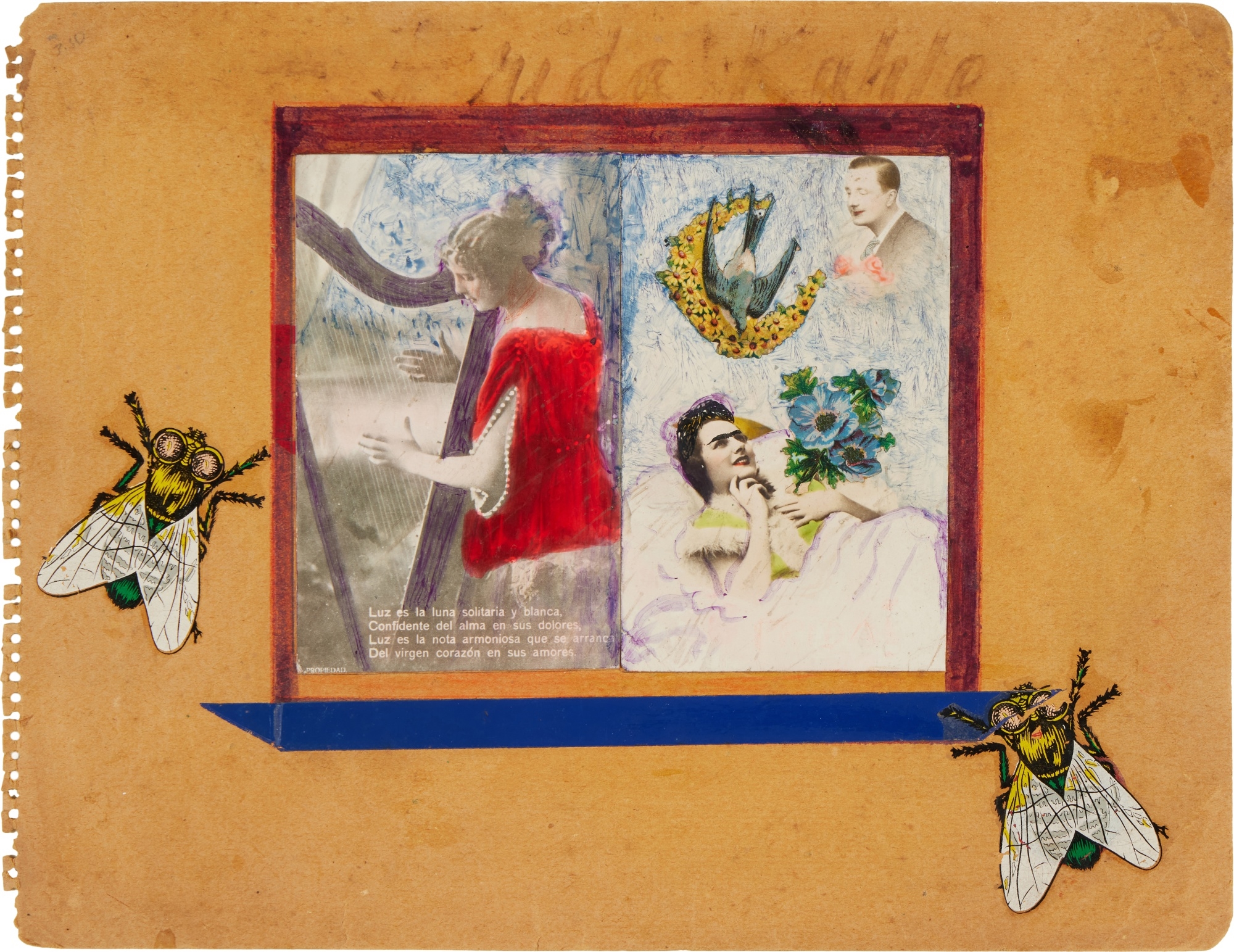Frida Kahlo | Collage con dos moscas (Circa 1953) | MutualArt