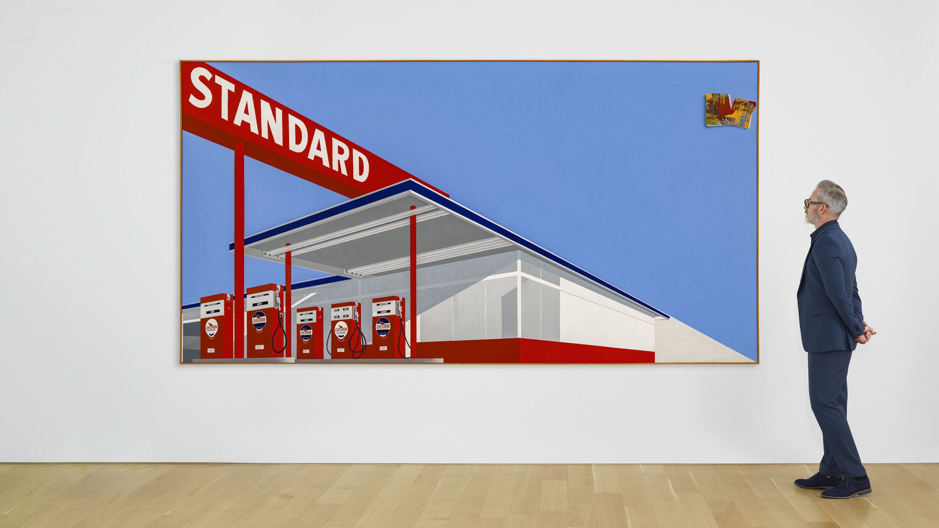 Ed Ruscha | Standard Station, Ten-Cent Western Being Torn in Half (1964) | MutualArt