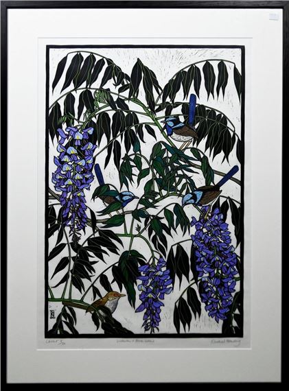Rachel Nealing | WISTERIA & BLUE WRENS | MutualArt
