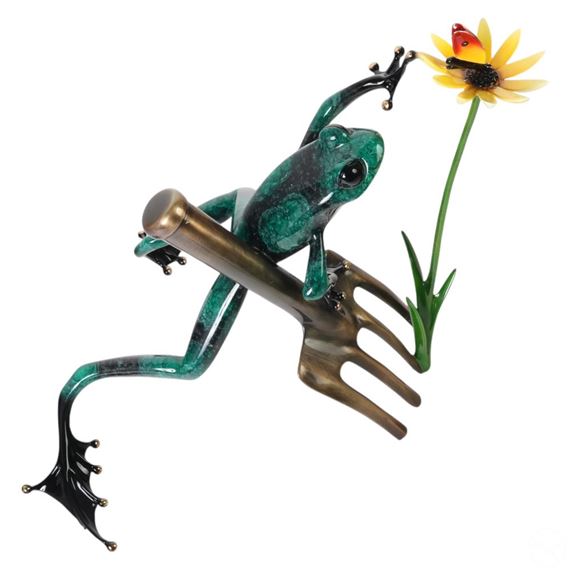 Tim Cotterill | Tim FROGMAN Cotterill Bronze DIGGER Frog Sculpture ...