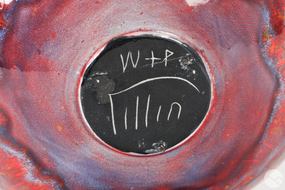 Polia Pillin | Pillin Round Mottled Art Pottery Weed Pot SIGNED | MutualArt