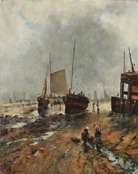 Alexander Fraser | Coastal scenery with mussel collectors | MutualArt