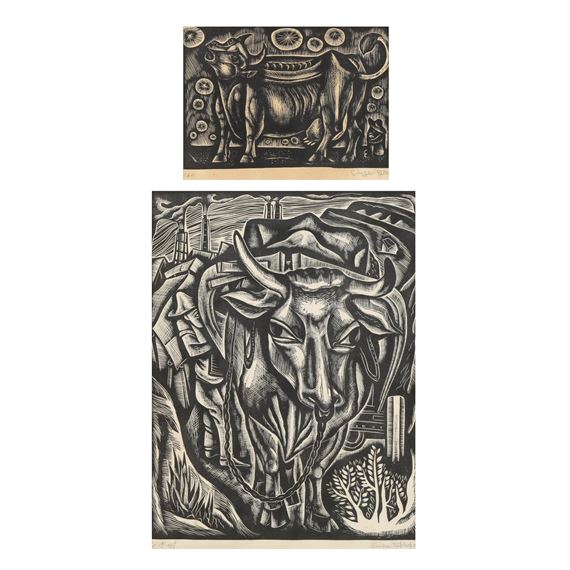 Shinzaburo Takeda | Mexican Bull and Mexican Cow | MutualArt