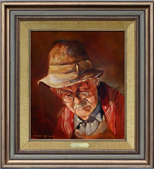 Georges Teugels | Portret van vader Teugels”. Een schilderij, olieverf ...