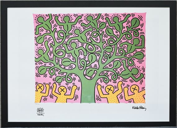 Keith Haring | Tree of life”. Een litho op papier, genummerd 22/150 ...
