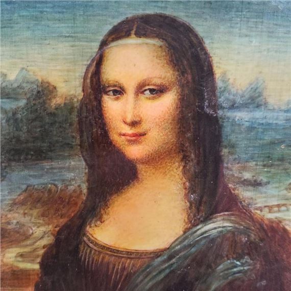 Leonardo da Vinci | Signed Antique Miniature Painting of Mona Lisa ...